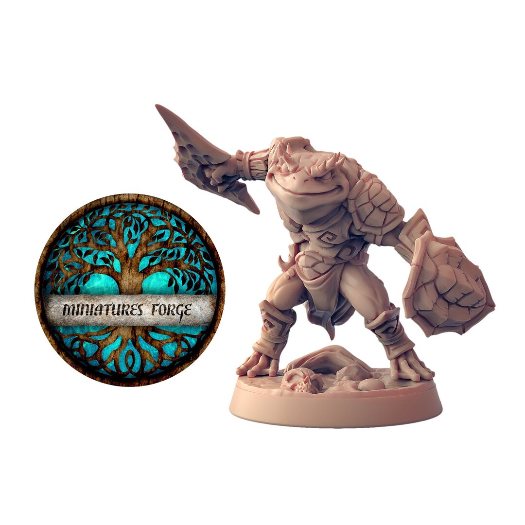 Ag Frogfolk Miniature Gurunda Blade and Shield Dungeons and Dragons ...