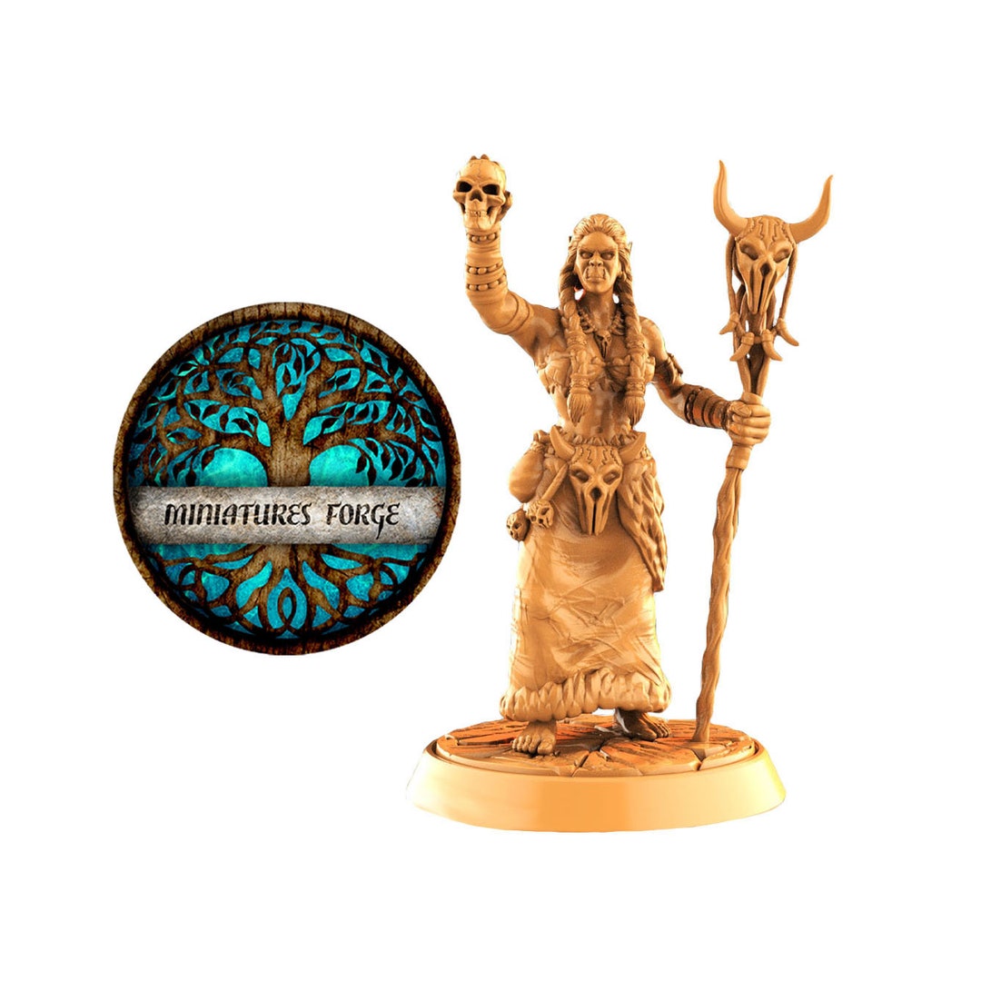 3DP Female Orc Warlock Miniature Dungeons and Dragons Mini - Etsy