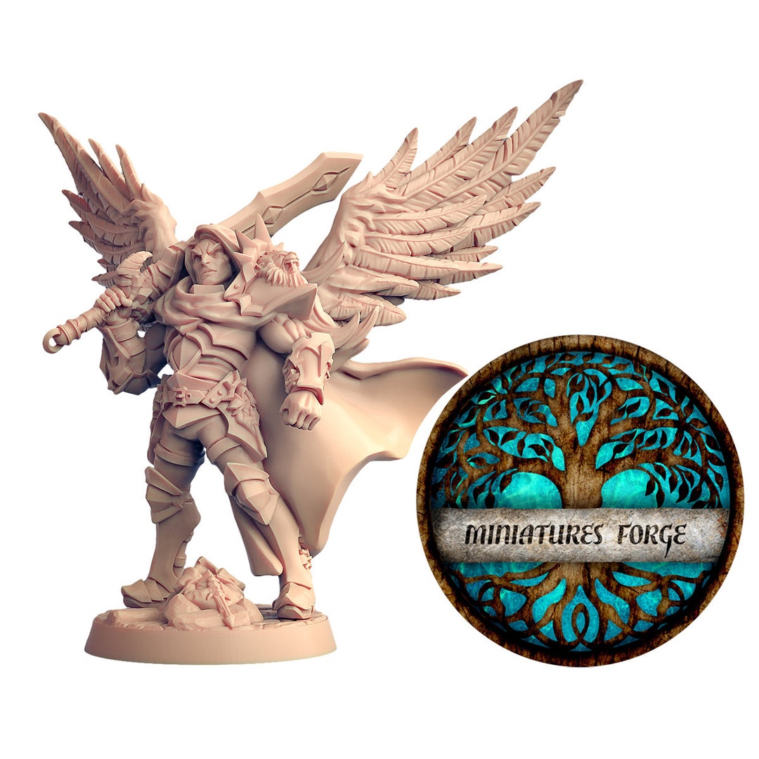 Ag Human Paladin Miniature With Sword and Wings Sygfrid Dungeons and ...