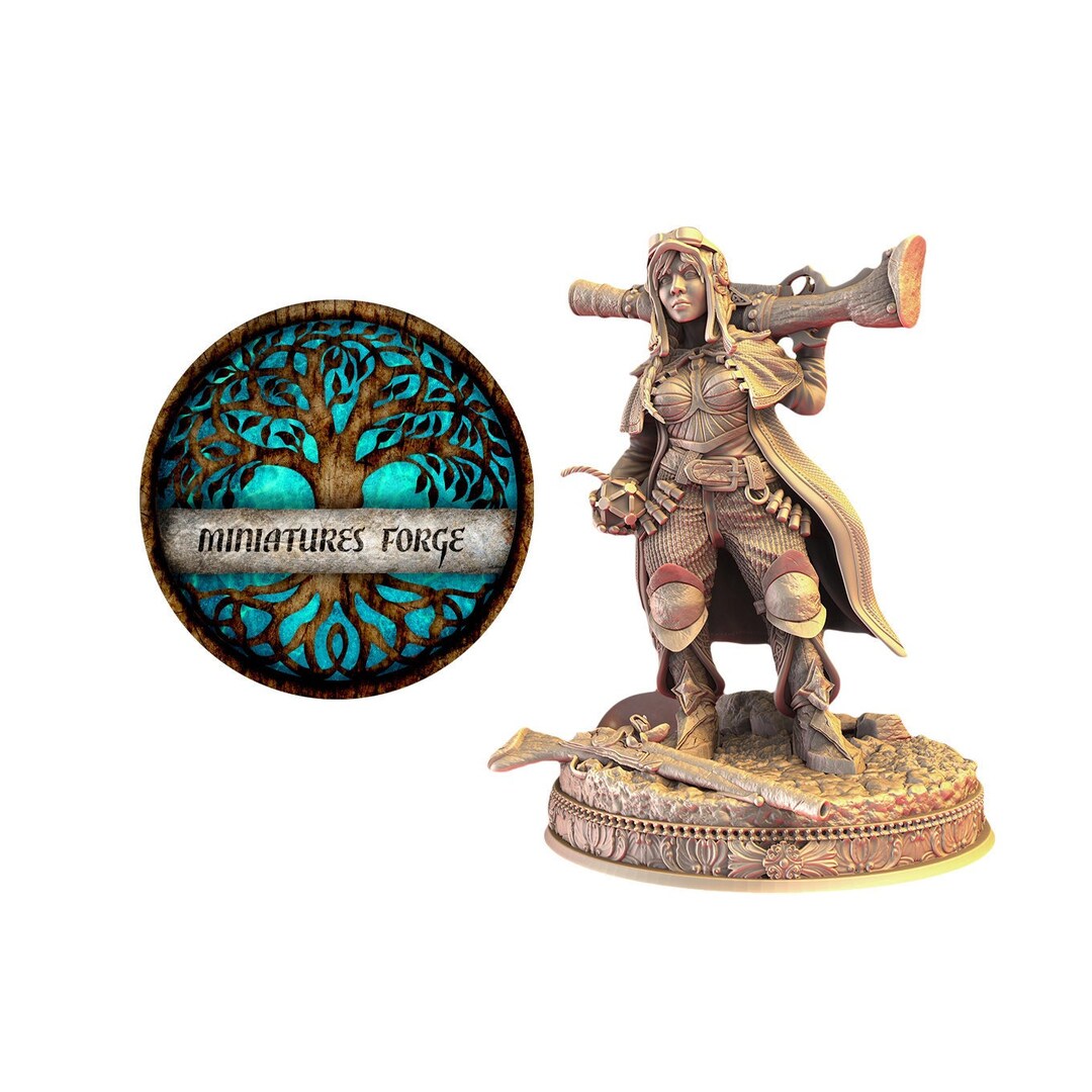 Dms Brunhilda Halfling Hunter Miniature Get FREE Wooden RPG Engraved ...