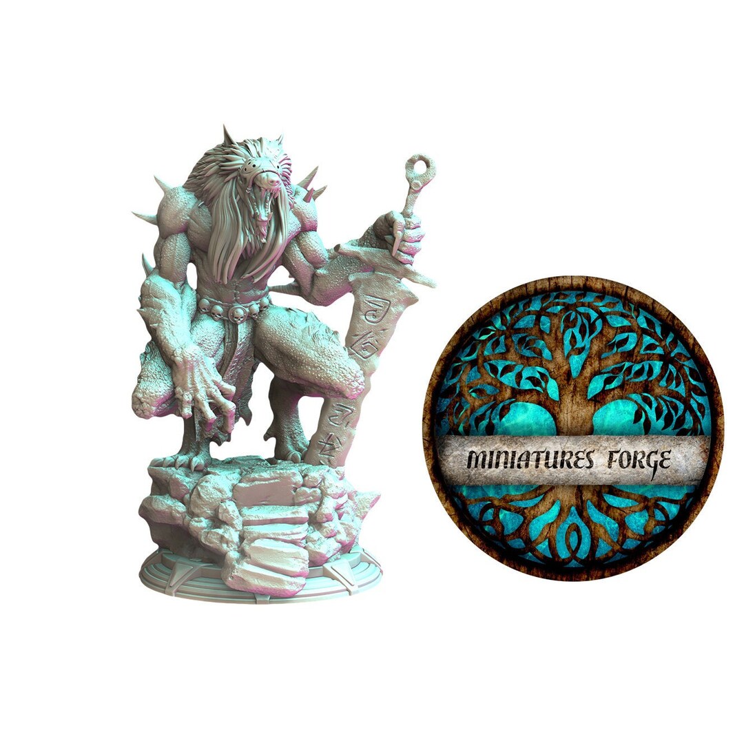 Dms Scrag Werewolf Warrior Miniature Miniature Get FREE Wooden RPG ...