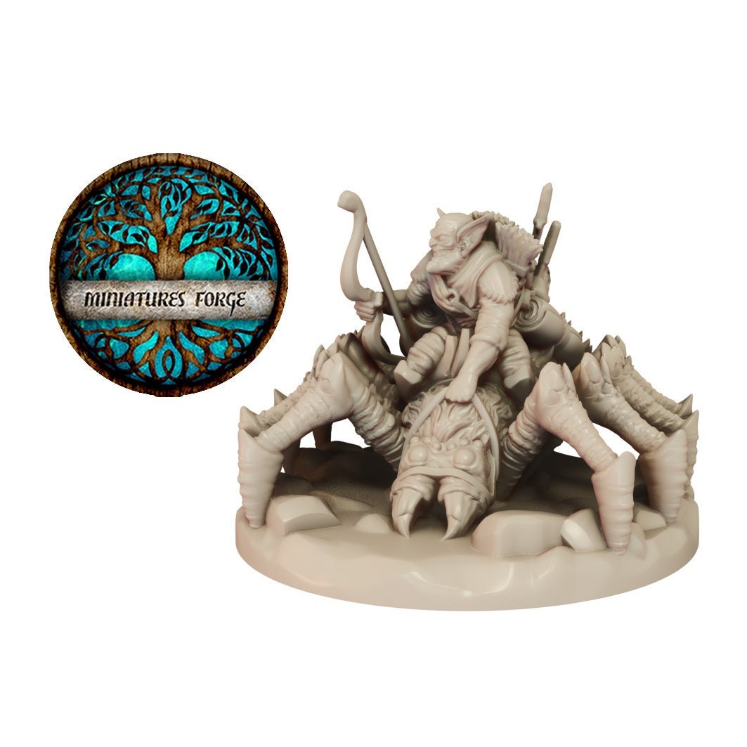 Rp Goblin Spider Raider 50mm Miniature Get FREE Wooden RPG - Etsy