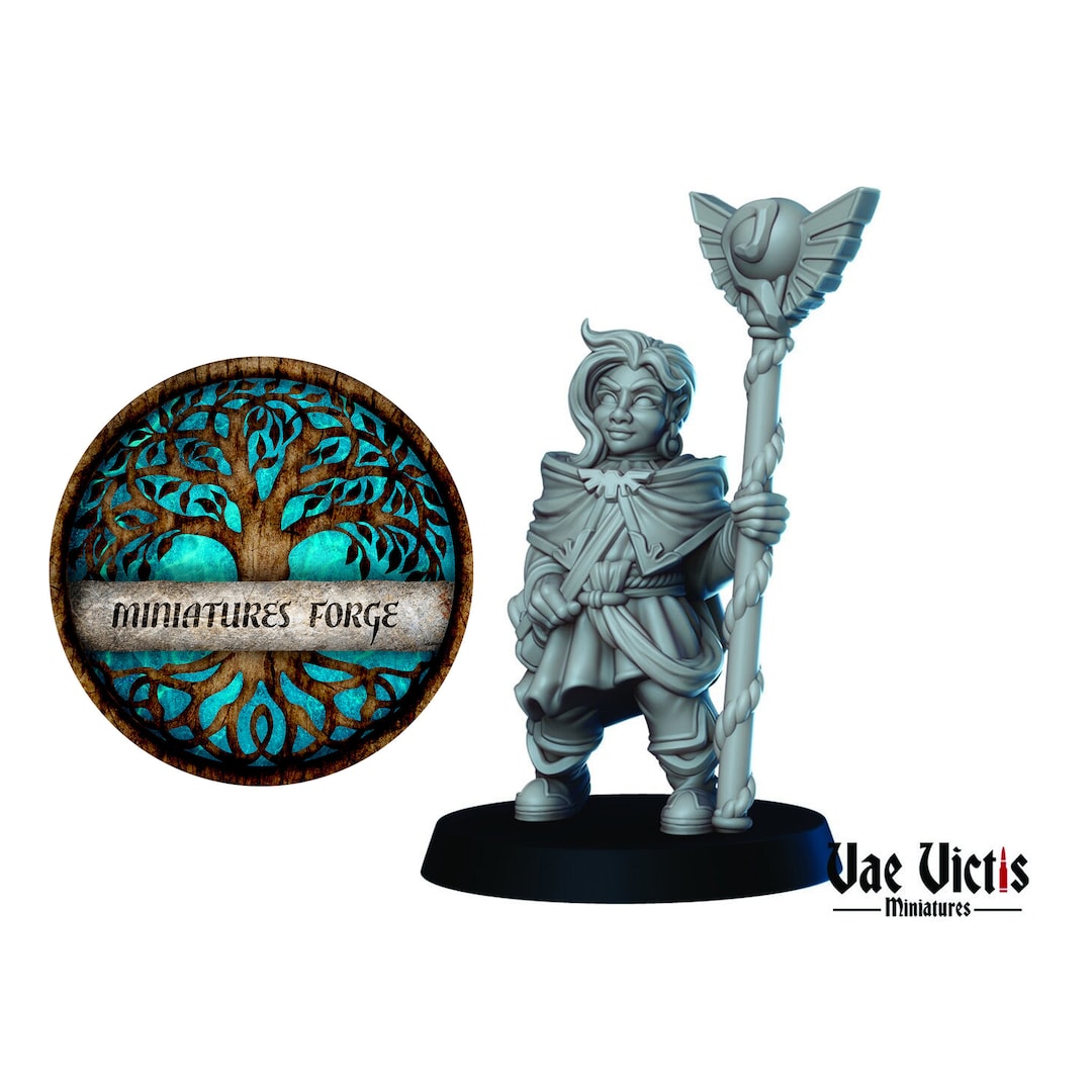Vv Halfling Priest Mage Healer Wizard Miniature Dungeons and Dragons ...