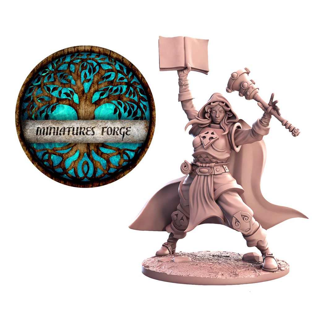 Stl Cleric Female Stl Miniatures Dungeons and Dragons Mini Rpg and ...