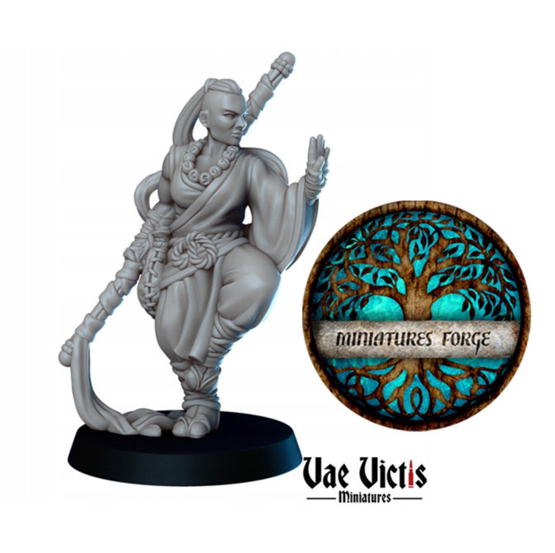 Vv Female Monk Miniature Dungeons and Dragons Mini - Etsy