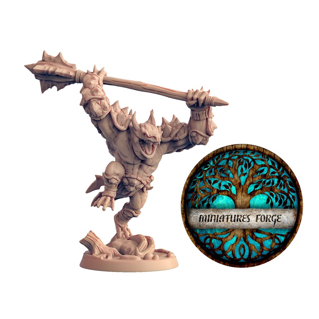 Ag Frogfolk Miniature Gurunda Bararian Attacking Dungeons and Dragons ...