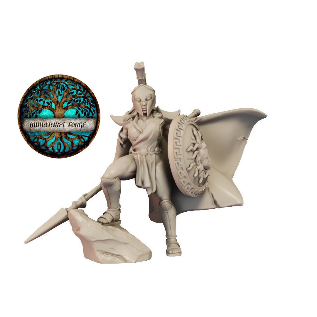 Ag Athena Miniature Godess Helmet bigger Dungeons and Dragons Mini - Etsy