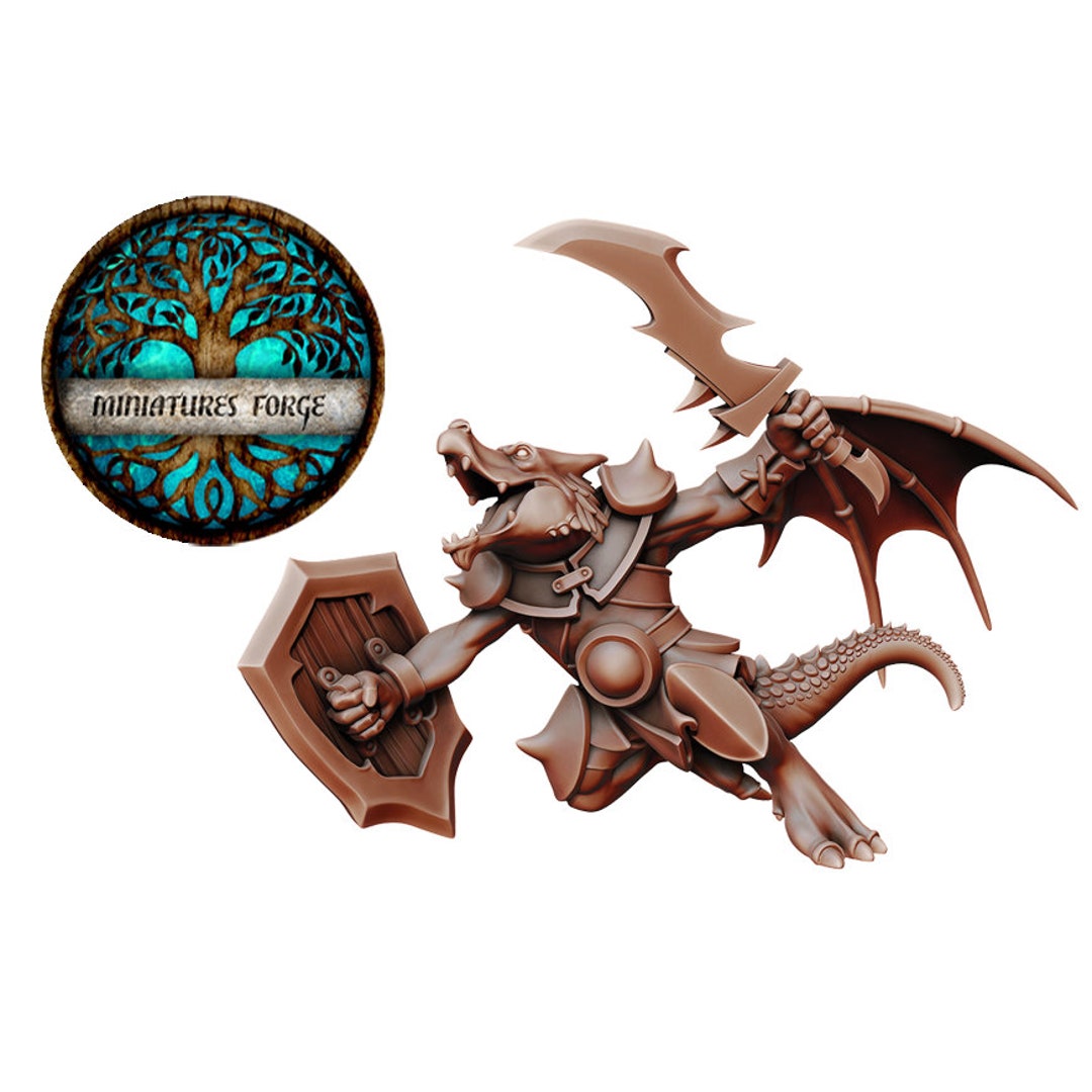 Mb Kobold Flying Warrior Miniature Get FREE Wooden RPG Engraved BOX ...