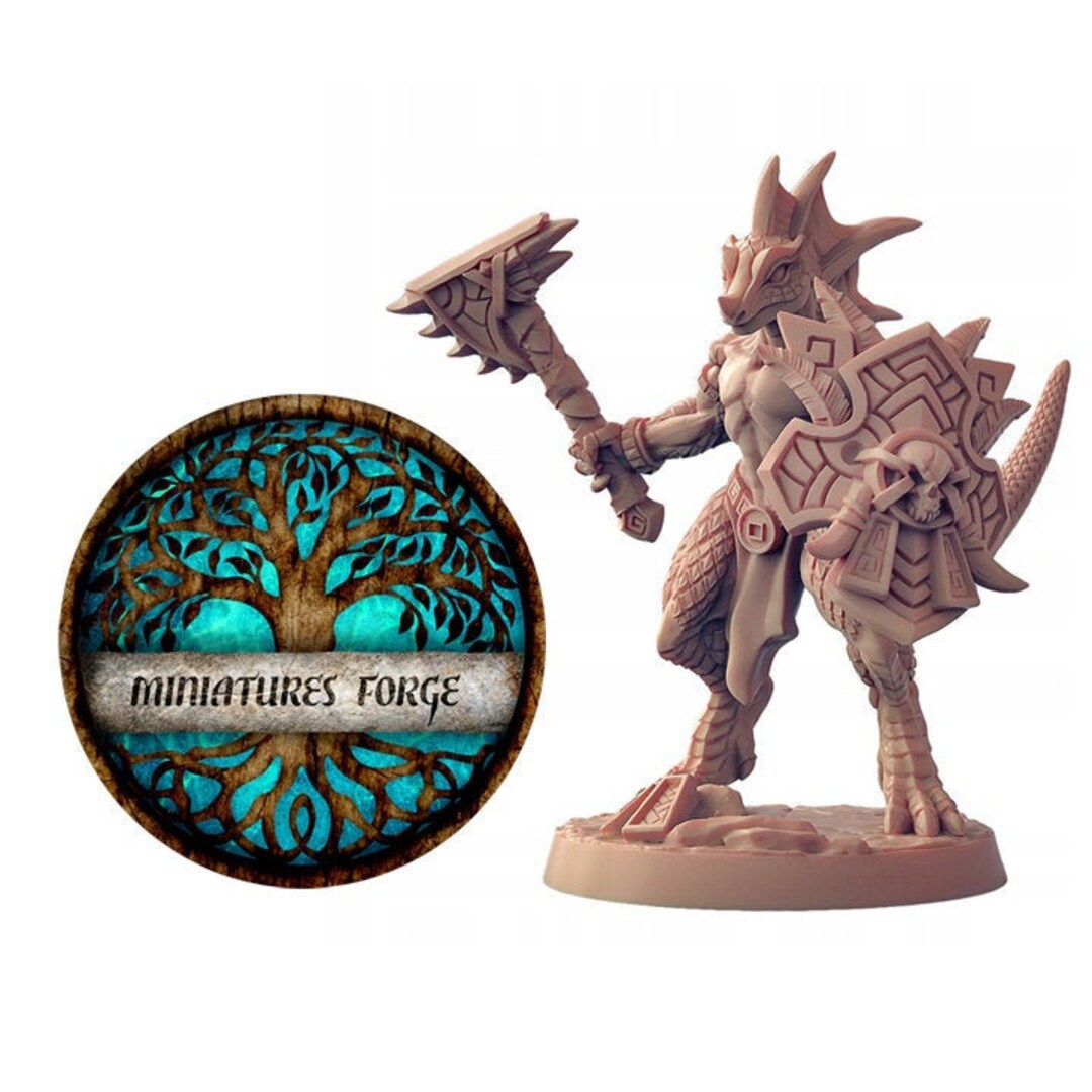 Ag Lizardfolk Miniature Shieldmaiden Dungeons and Dragons Mini - Etsy
