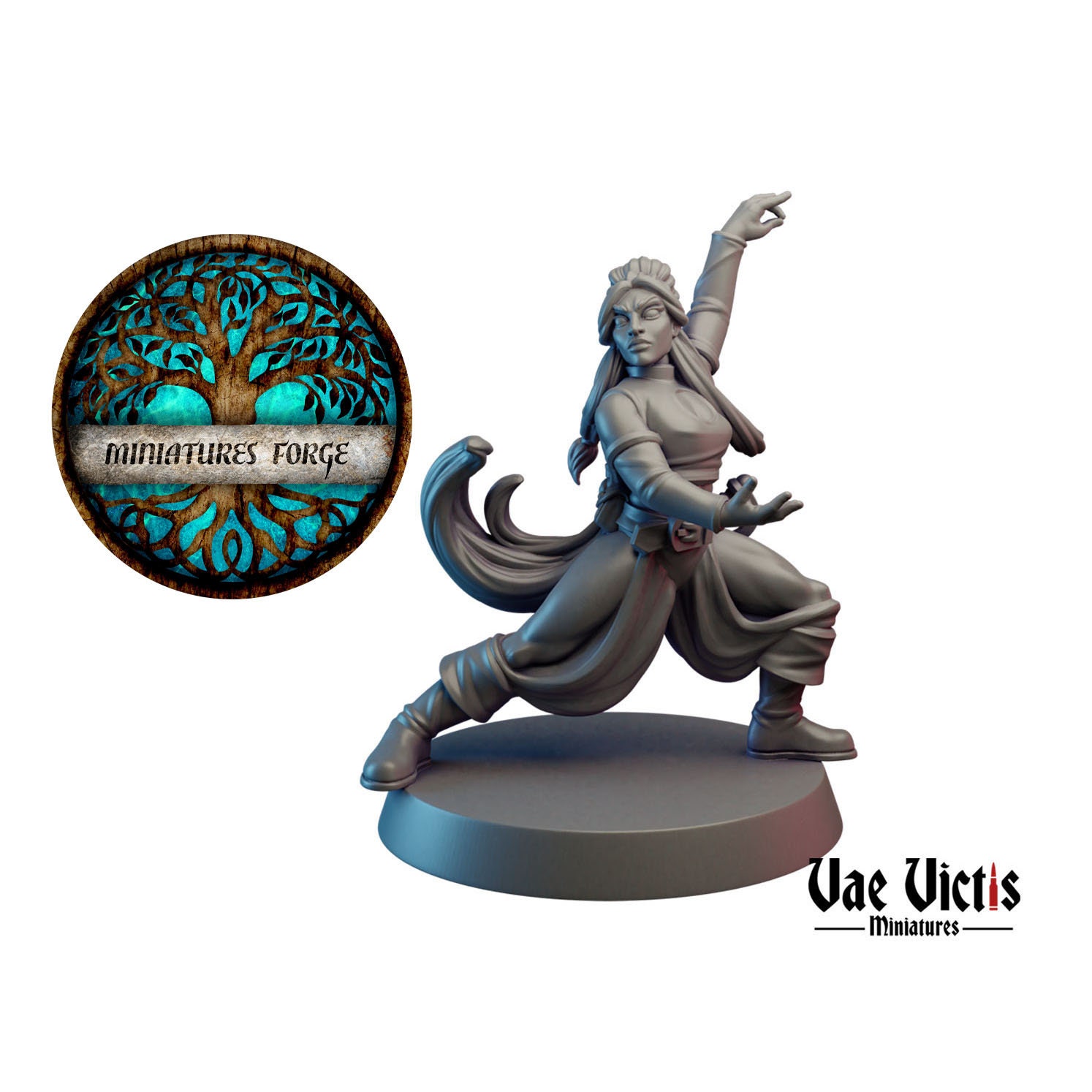 Vv Female Human Monk Miniature Miniature Get Wooden RPG | Etsy