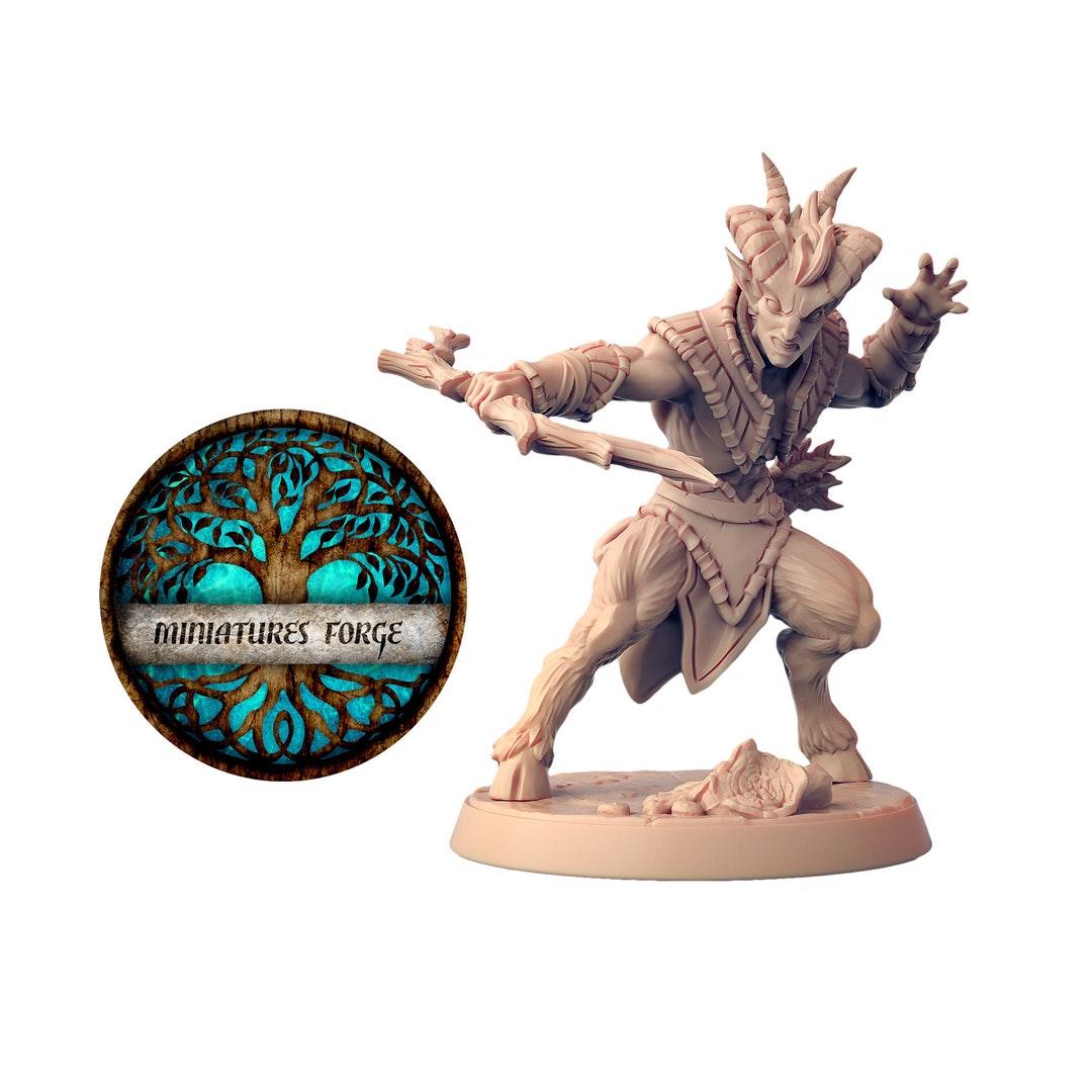 Ag Satyr Archer Miniature Charging Dungeons and Dragons Mini - Etsy