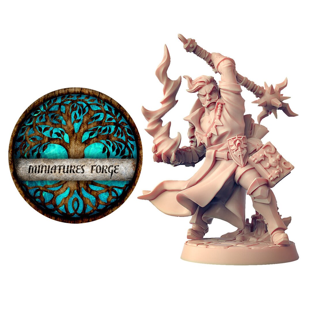 Battle Cleric Miniature With Mace Mini Human Marco Ag Dungeons and ...