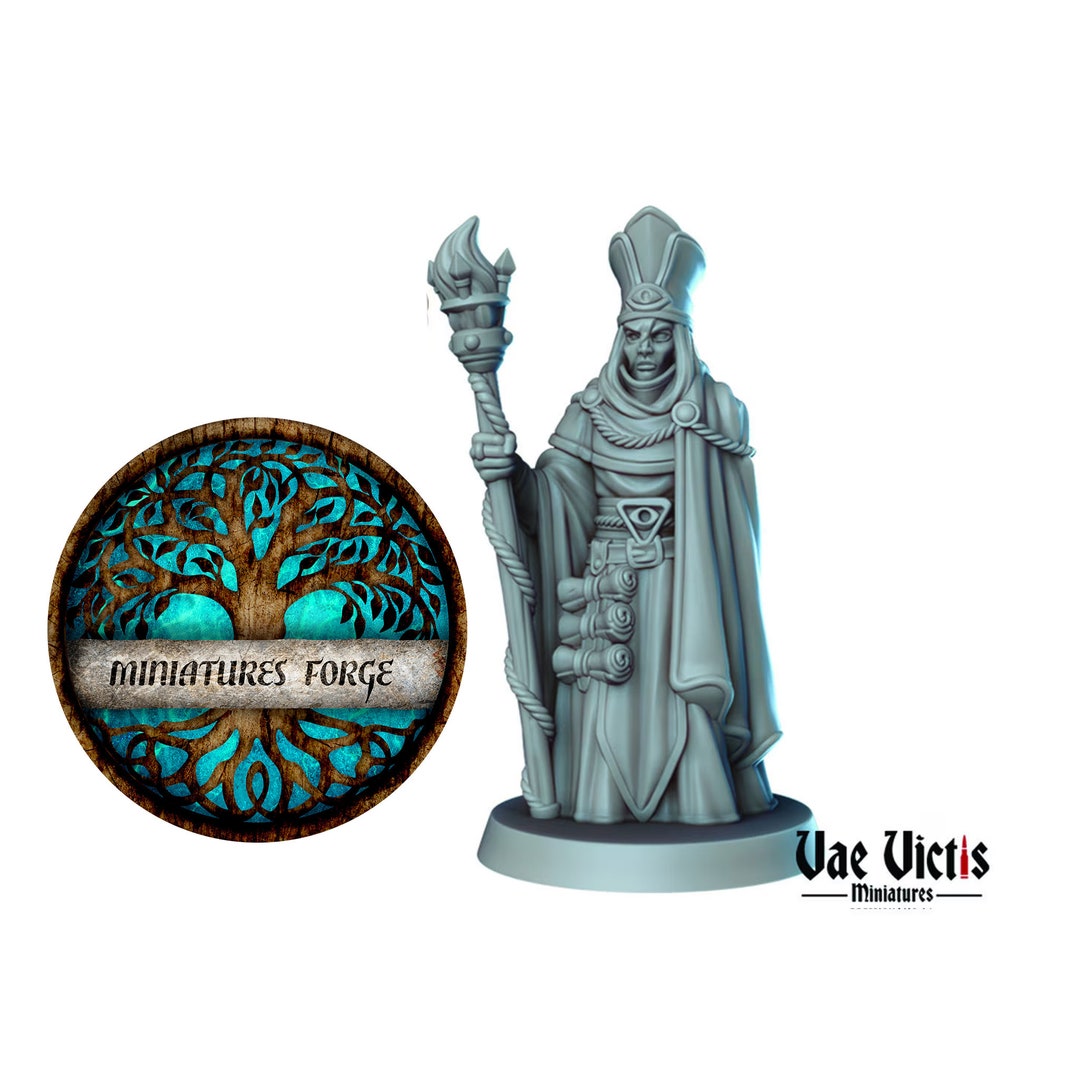 Vv Evil Cult Leader Wizard Miniature Dungeons and Dragons Mini - Etsy