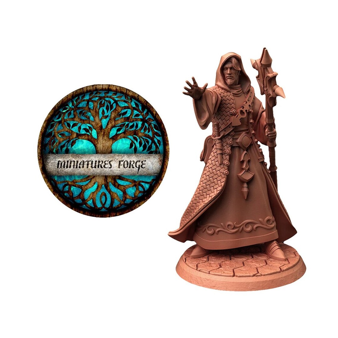 Male Human Sorcerer Wizard Miniature Wizard Necromancer Fog Dungeons ...