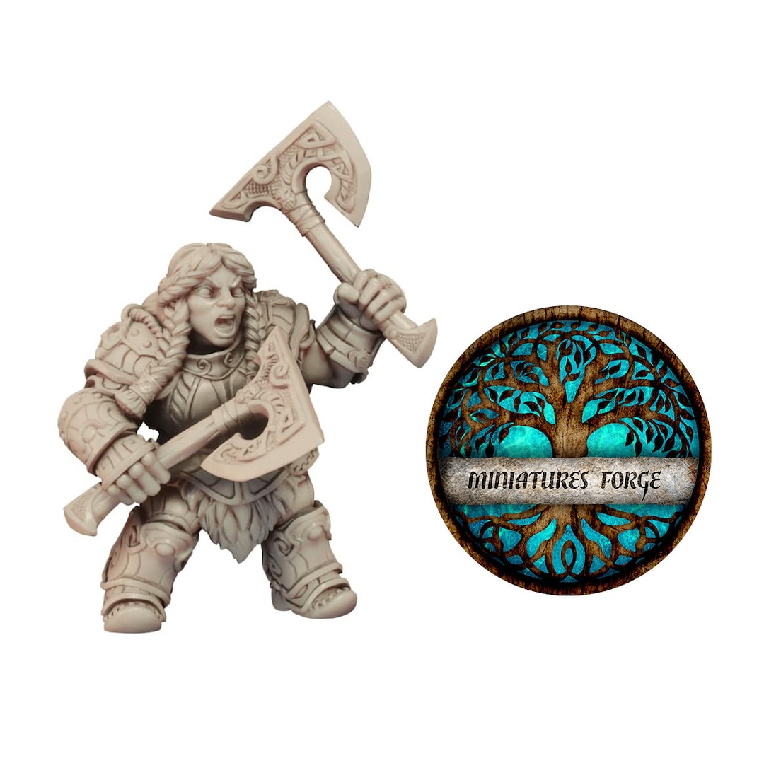 Ag Dwarf Miniature Defenders D4 Dwarf Barbarian Dungeons and Dragons ...
