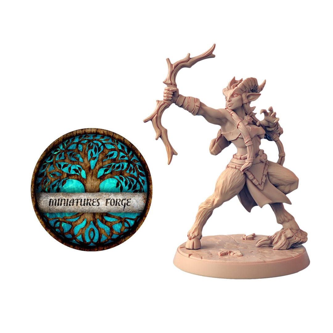 Ag Female Satyr Miniature Archer Dungeons and Dragons Mini - Etsy