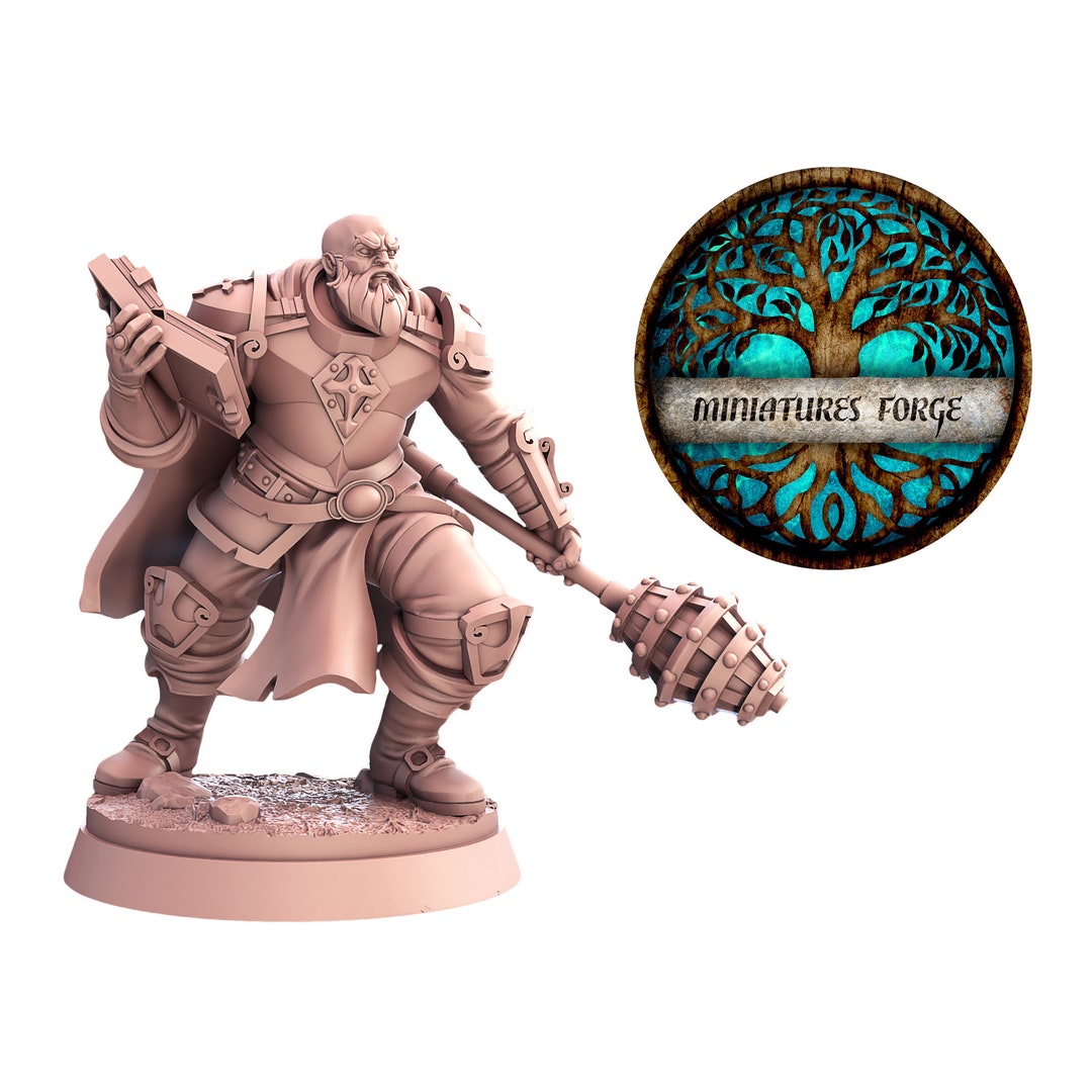 Stl Cleric Human Male Stl Miniatures Dungeons and Dragons Mini Dnd ...