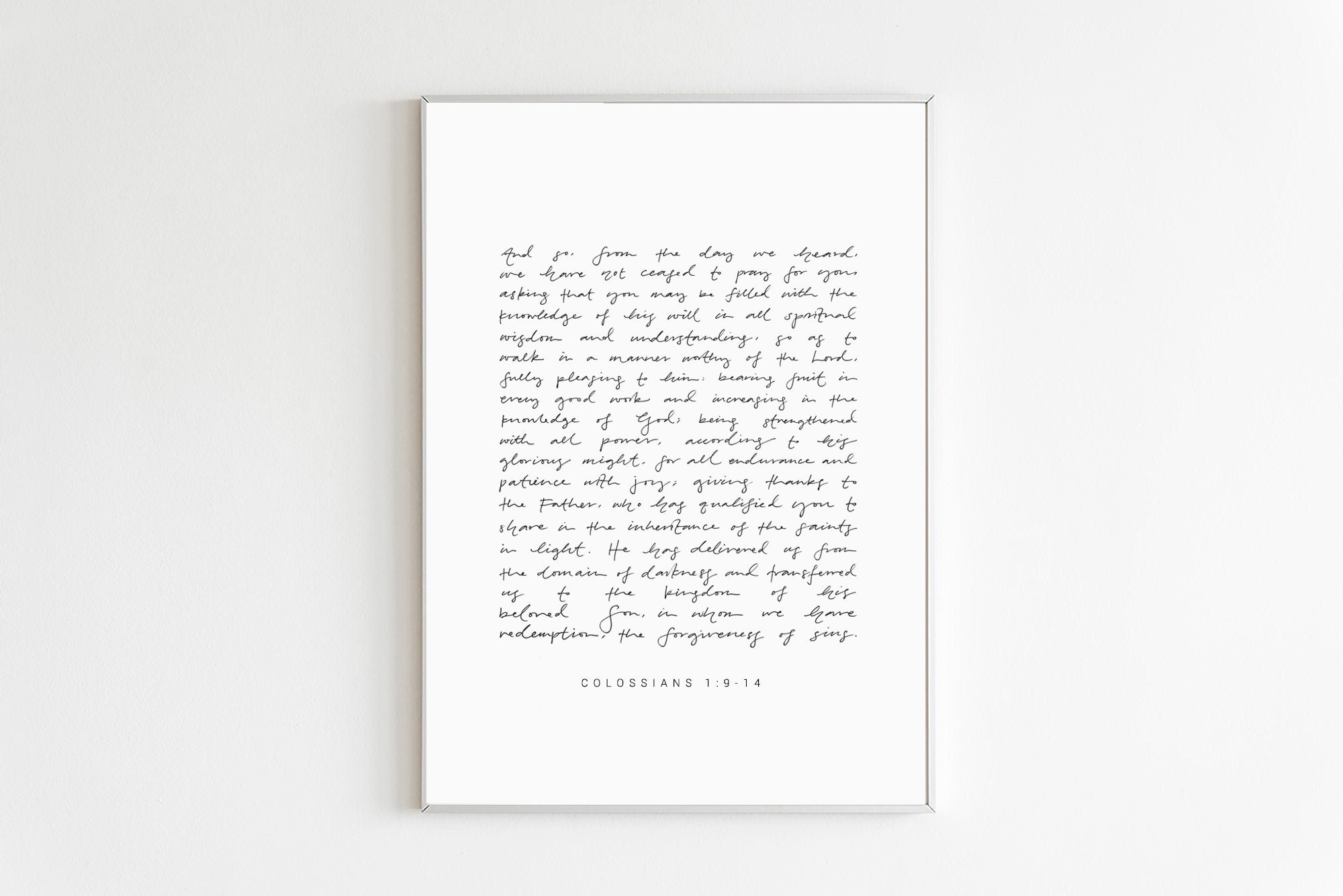 Colossians 1:9-14 Handwritten Art Print Bible Verse Art - Etsy