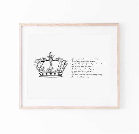 Crown Him Illustrated Art Print Hymn Lyric Art Print | Etsy
