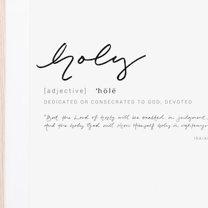 Holy Definition Art Print Bible Verse Art Print Christian | Etsy