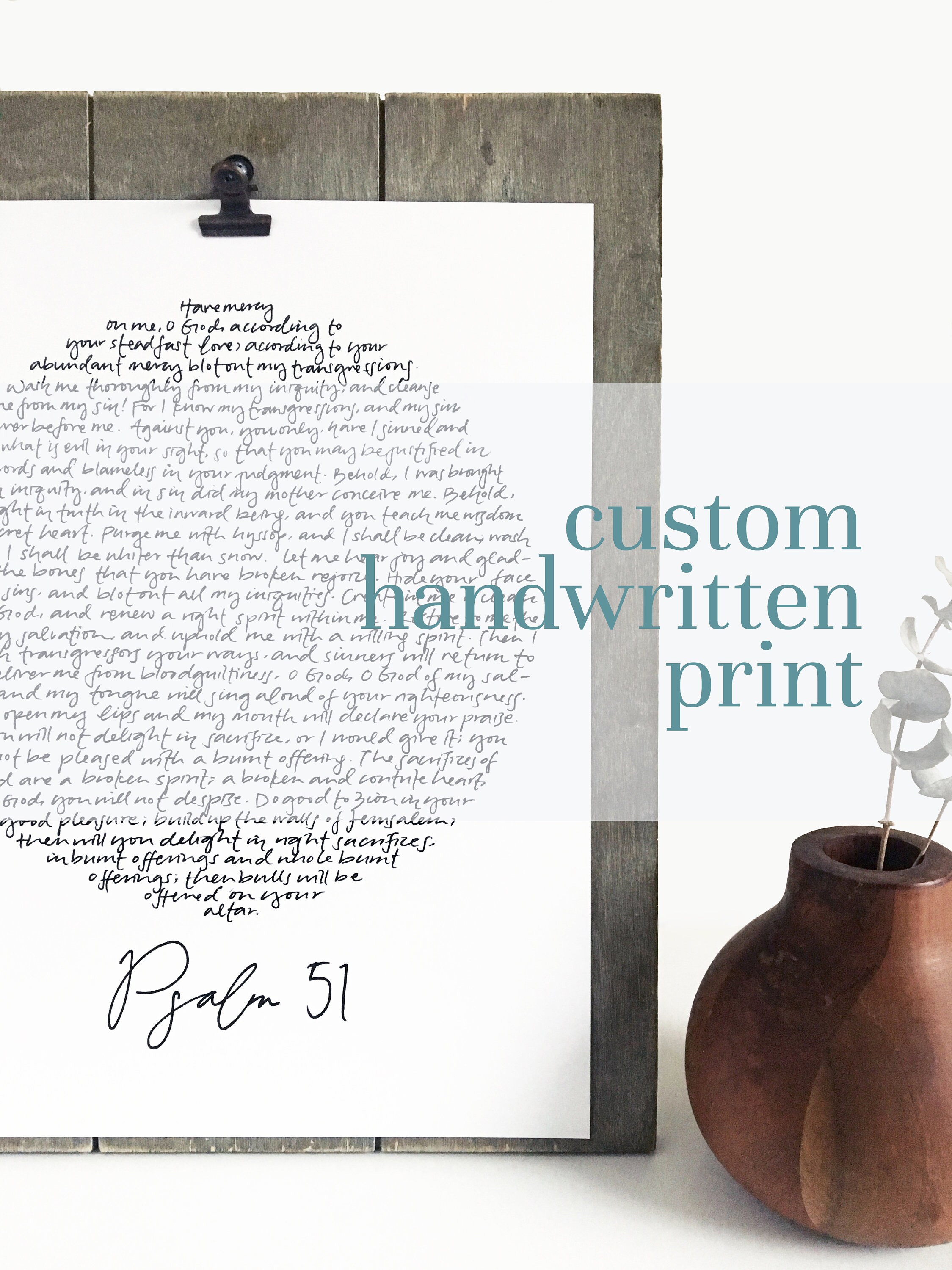 CUSTOM HANDWRITTEN Art Print Custom Bible Wall Art Custom | Etsy