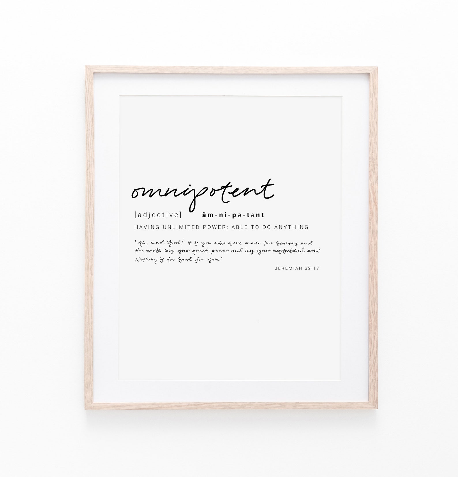 Omnipotent Definition Art Print Bible Verse Art Print - Etsy