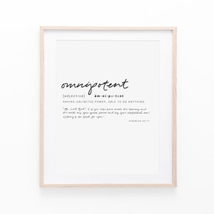 Omnipotent Definition Art Print Bible Verse Art Print - Etsy