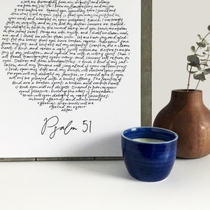 Psalm 51 Handwritten Circle Art Print, Bible Verse Wall Art, Christian ...