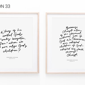 Heidelberg Catechism Print Sets, Minimalist Word Art, Christian Wall ...