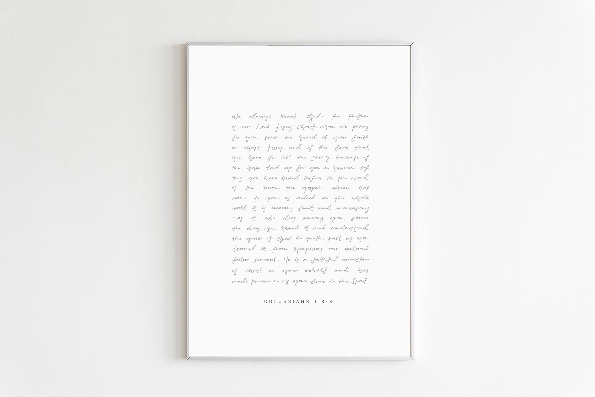 Colossians 1:3-8 Handwritten Art Print Bible Verse Art Print | Etsy