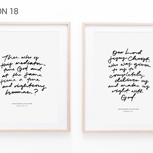 Heidelberg Catechism Print Sets, Minimalist Word Art, Christian Wall ...