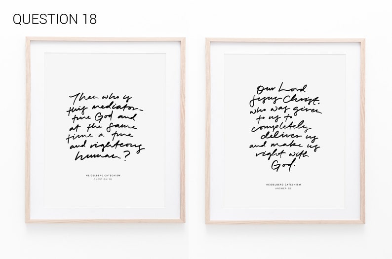 Heidelberg Catechism Print Sets Minimalist Word Art | Etsy