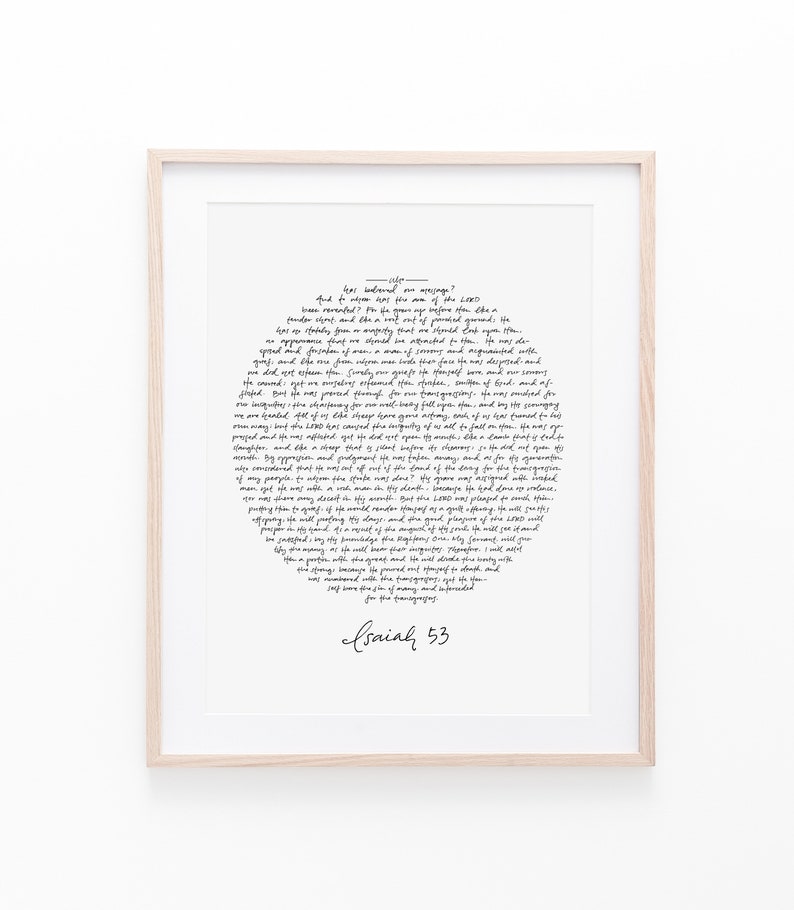 Isaiah 53 Handwritten Circle Art Print Bible Verse Wall Art | Etsy