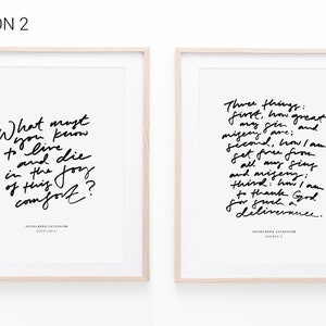 Heidelberg Catechism Print Sets, Minimalist Word Art, Christian Wall ...