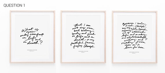 Heidelberg Catechism Print Sets Minimalist Word Art | Etsy