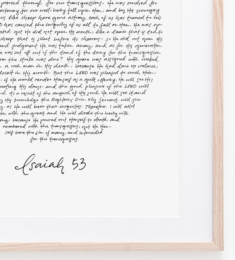 Isaiah 53 Handwritten Circle Art Print Bible Verse Wall Art | Etsy