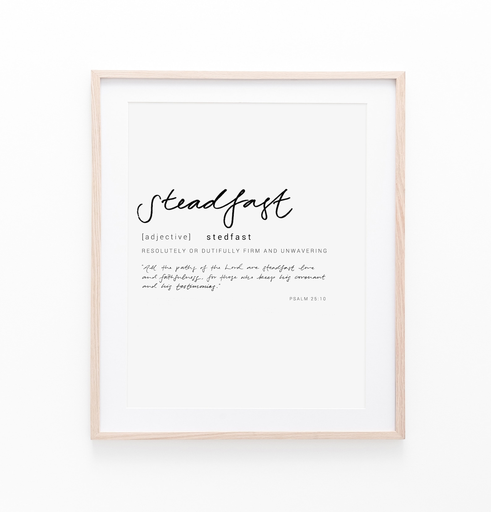 Steadfast Definition Art Print Bible Verse Art Print | Etsy