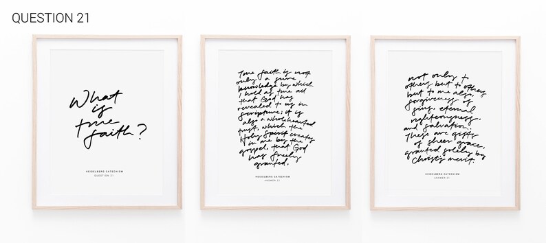 Heidelberg Catechism Print Sets Minimalist Word Art | Etsy