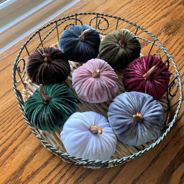 Velvet Pumpkins - Etsy