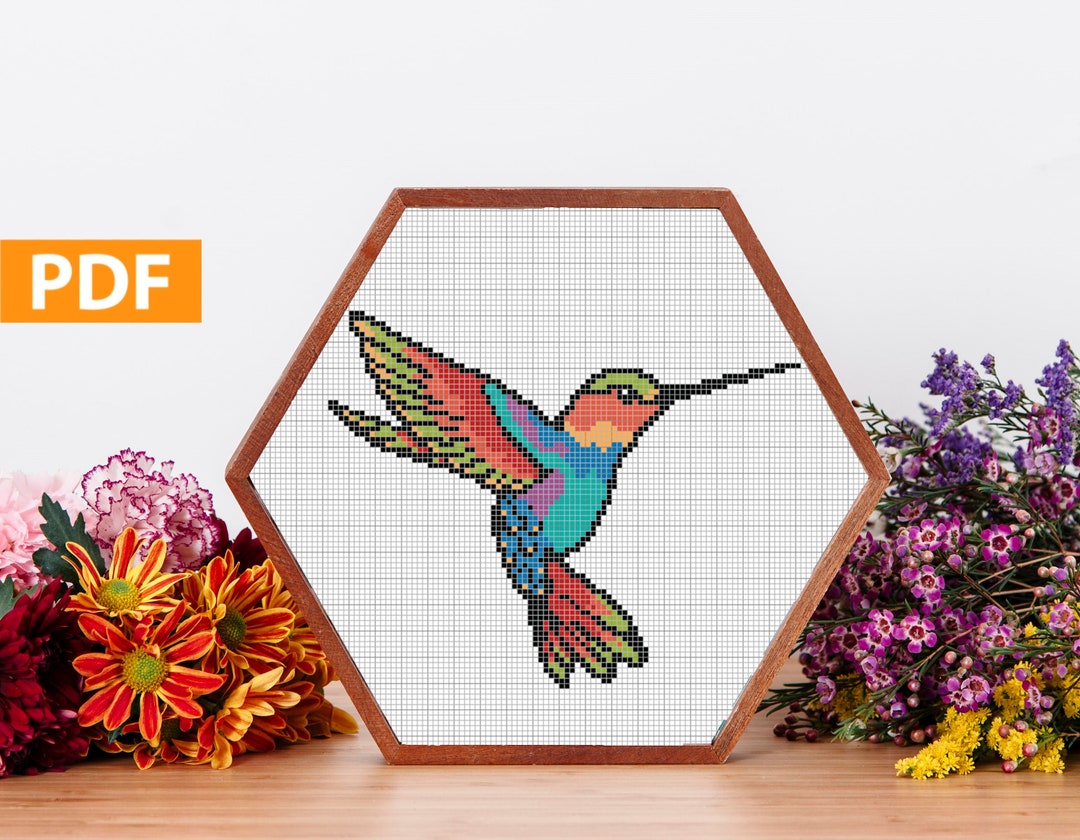 Hummingbird Cross Stitch Pattern, Bird Cross Stitch,pdf Chart, Modern ...