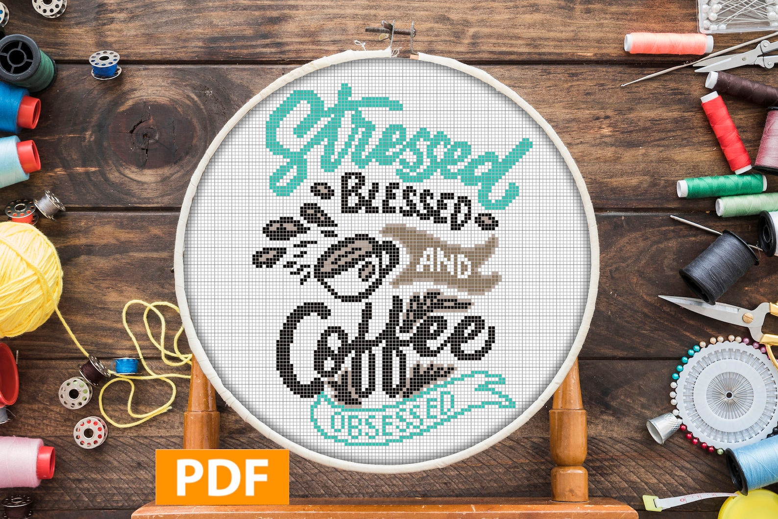 Coffee Cross Stitch Pattern Bundle Cross Stitch Quote PDF | Etsy
