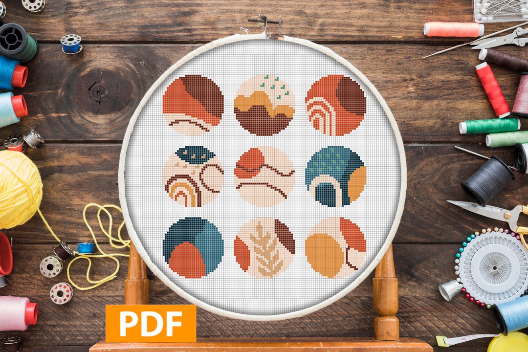 Boho Cross Stitch Pattern, Modern Cross Stitch,pdf Chart, Modern Cross ...