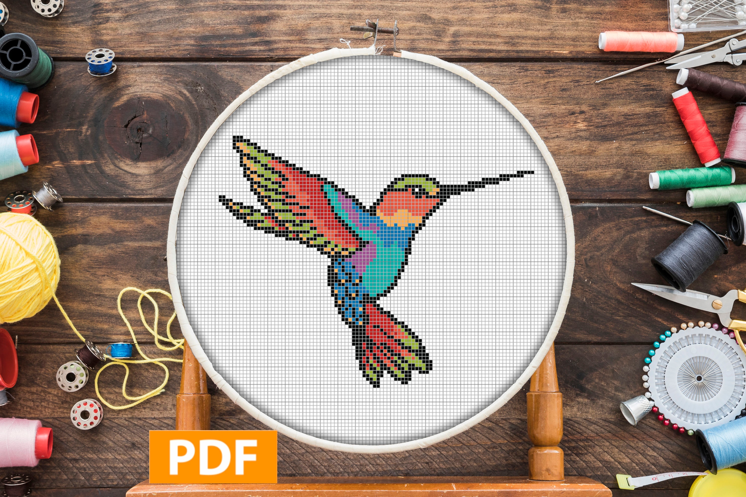 Hummingbird Cross Stitch Pattern Bird Cross StitchPDF Chart | Etsy