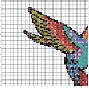 Hummingbird Cross Stitch Pattern, Bird Cross Stitch,pdf Chart, Modern ...