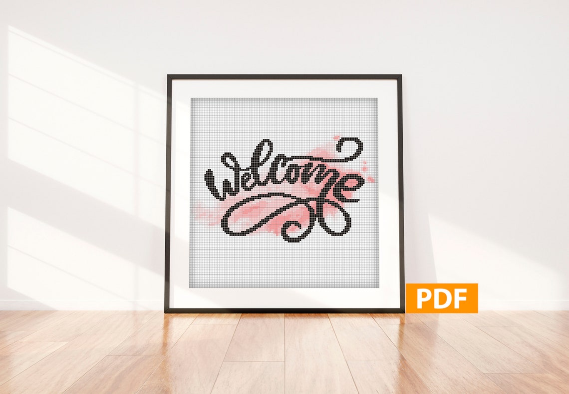 Welcome Cross Stitch Pattern Cross Stitch Quotepdf Chart | Etsy