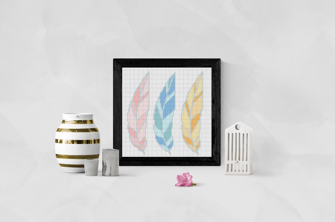 Feathers Cross Stitch Pattern Free as a Bird Patternpdf | Etsy