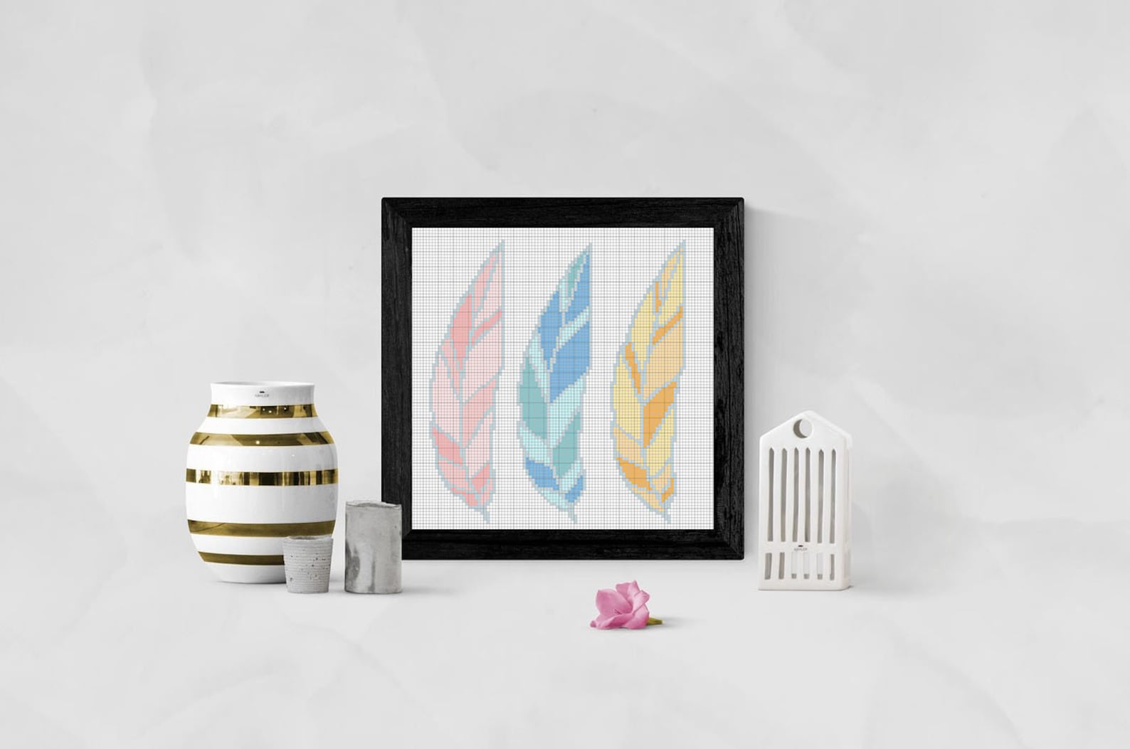 Feathers Cross Stitch Pattern Free as a Bird Patternpdf | Etsy