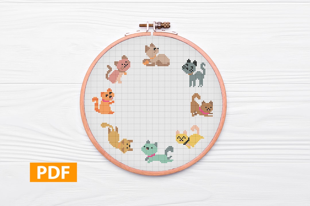 Cute Cats Cross Stitch Pattern, Pet Cross Stitch, Cross Stitch Quote,pdf Chart,catcross Stitch ...