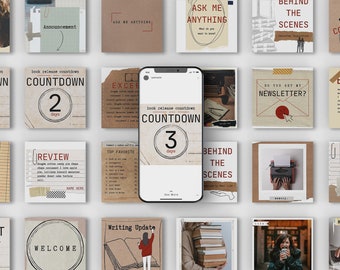 40 Instagram Post Canva Templates for Authors - Navy Midcentury - Etsy