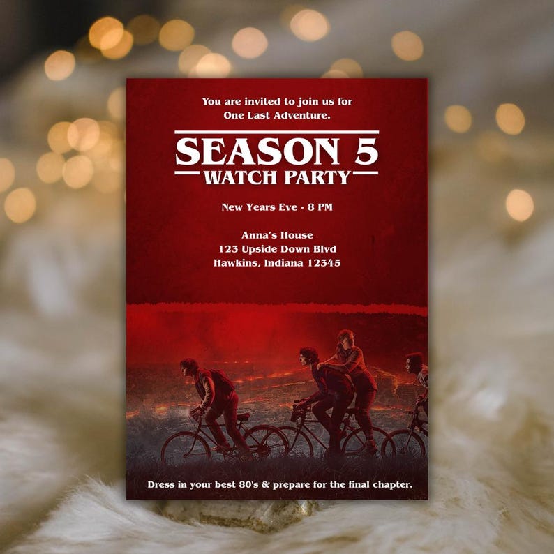 Stranger Things Inspired Watch Party Invitation Template - Virtual and ...